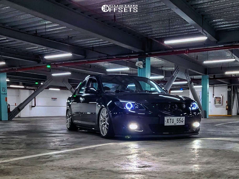 2005 Mazda 3 with 18x8.5 40 HRE P40 and 215/40R18 Sailun Atrezzo Zsr ...