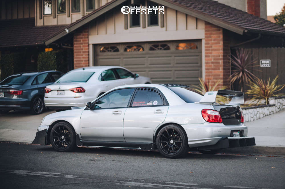 2004 Subaru Impreza with 18x8.5 44 SSR Gtx01 and 235/40R18 Hankook ...