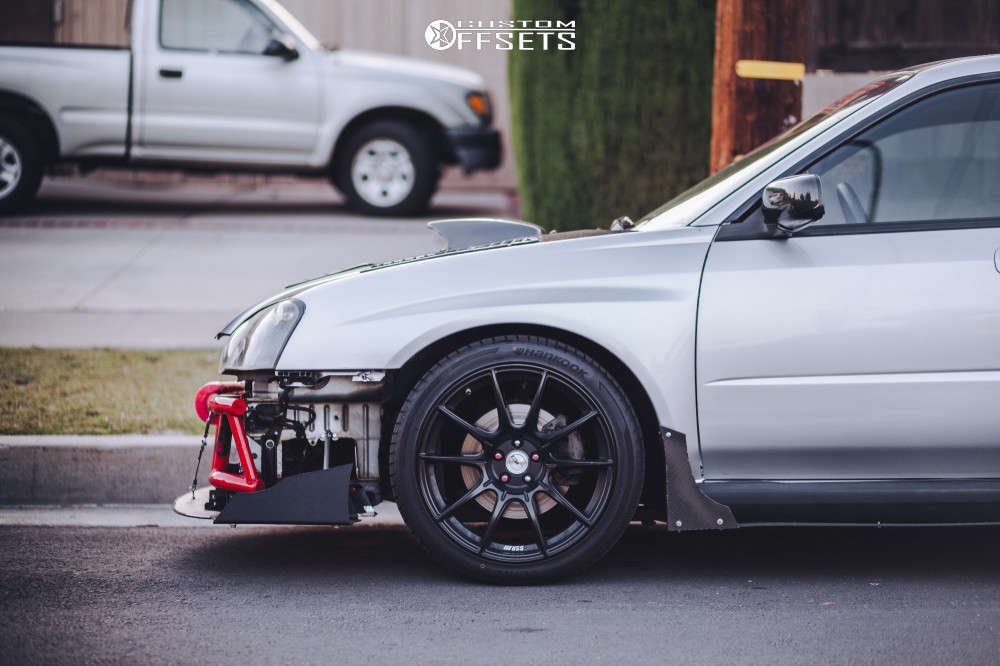 2004 Subaru Impreza with 18x8.5 44 SSR Gtx01 and 235/40R18 Hankook ...