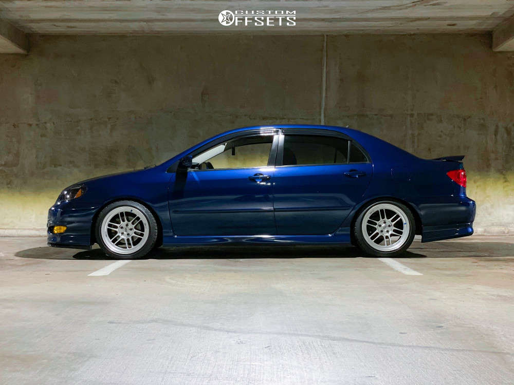 2008 Toyota Corolla with 17x9 45 Enkei Rpf1 and 215/45R17 BFGoodrich G ...