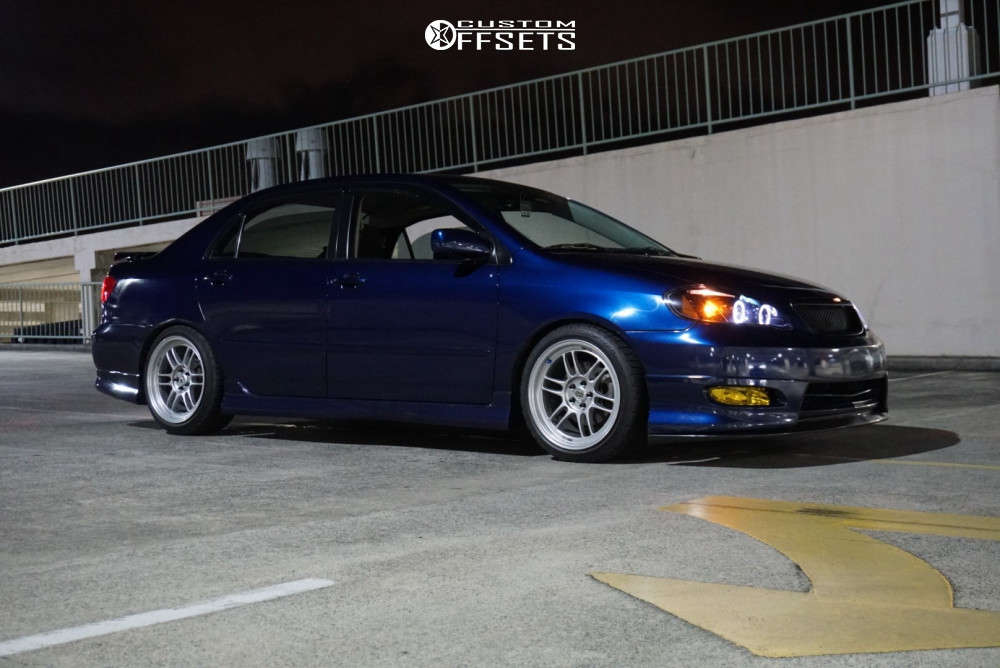 2008 Toyota Corolla with 17x9 45 Enkei Rpf1 and 215/45R17 BFGoodrich G ...