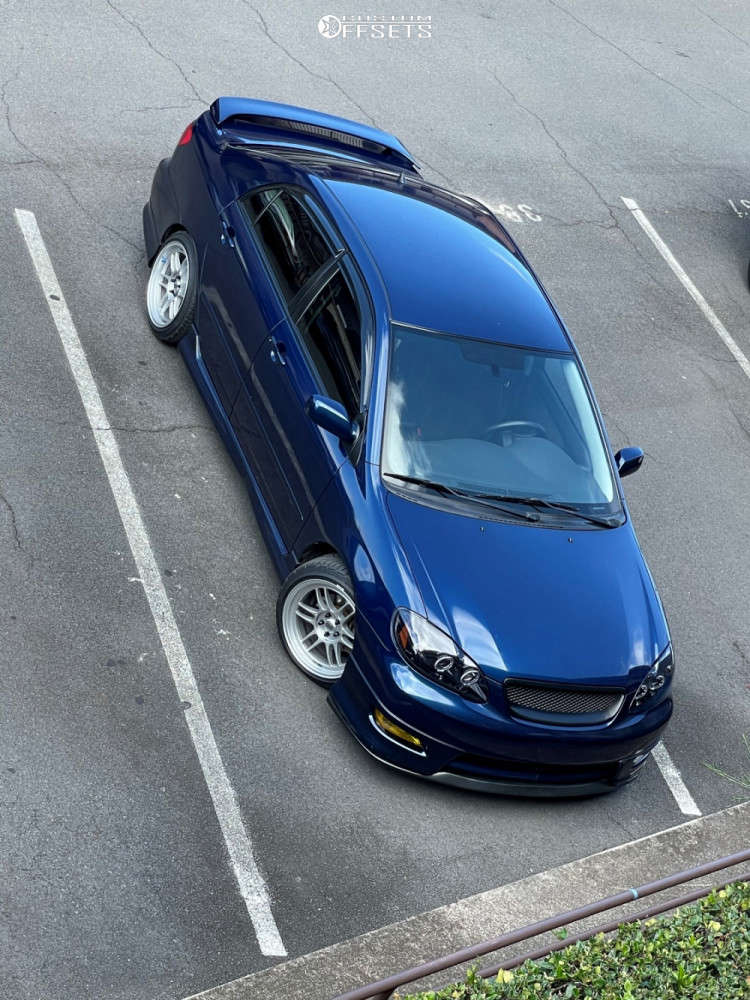 2008 Toyota Corolla with 17x9 45 Enkei Rpf1 and 215/45R17 BFGoodrich G ...