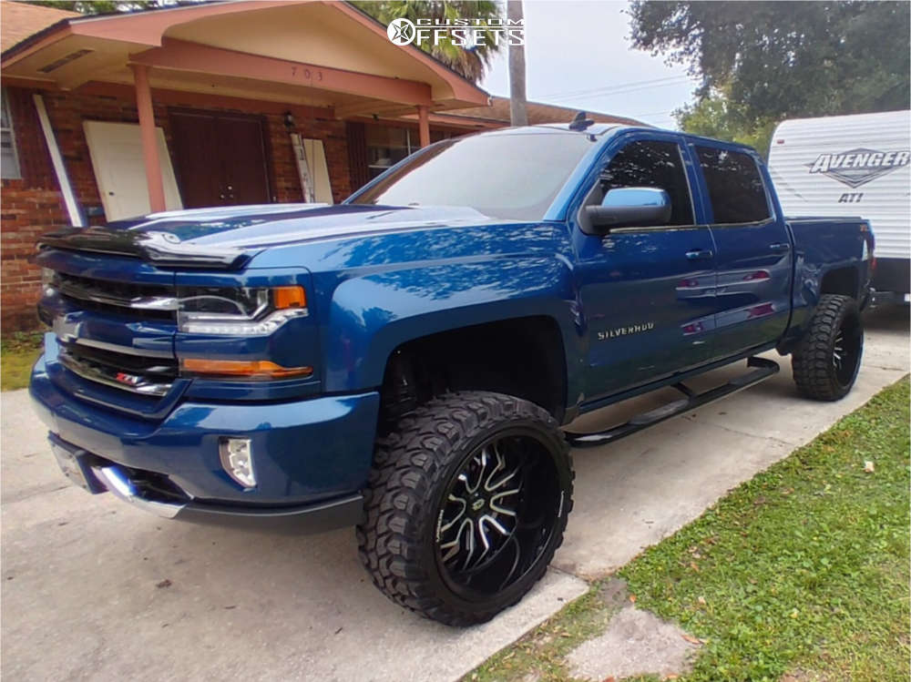 2018 Chevrolet Silverado 1500 with 24x12 -51 Vision Riot and 35/12.5R24 ...