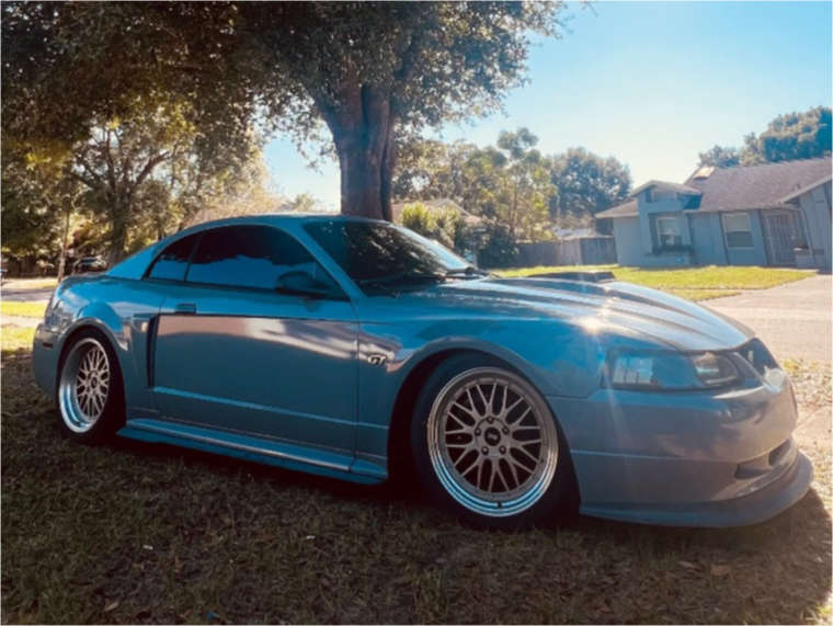 2001 Ford Mustang with 18x9 22 SVE Series 1 and 265/35R18 Firestone ...