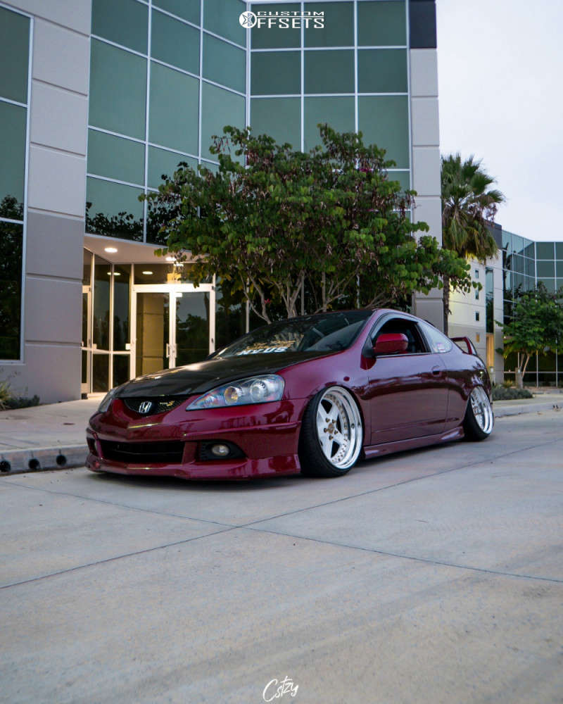 2006 Acura RSX with 18x9.5 3 Work Equip E05 and 215/35R18 Delinte D7 ...