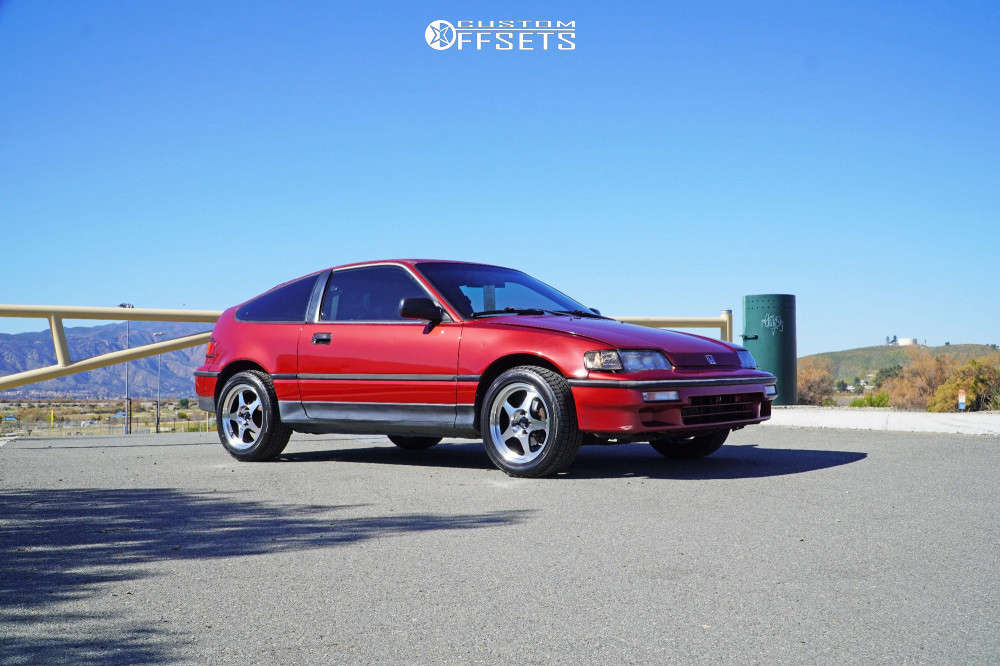 1991 Honda CRX with 15x6.5 35 AVID1 AV8 and 195/55R15 Falken Ziex Ze950 ...