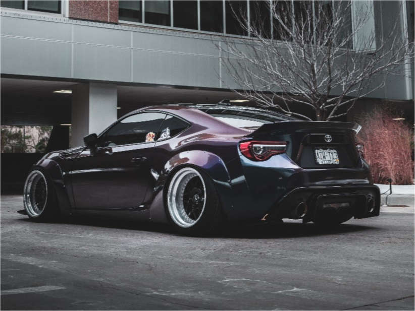 2017 Toyota 86 with 18x10.5 -20 Forgestar M14 and 245/35R18 Continental ...