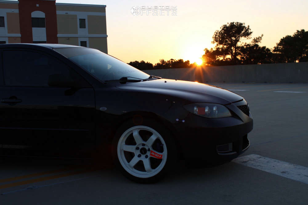 2007 Mazda 3 with 17x8 35 AVID1 AV6 and 215/45R17 Nankang Ns-25 and ...