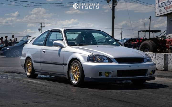 1999 Honda Civic with 15x6.5 35 Rota Gt3 and 195/50R15 Dunlop Direzza ...