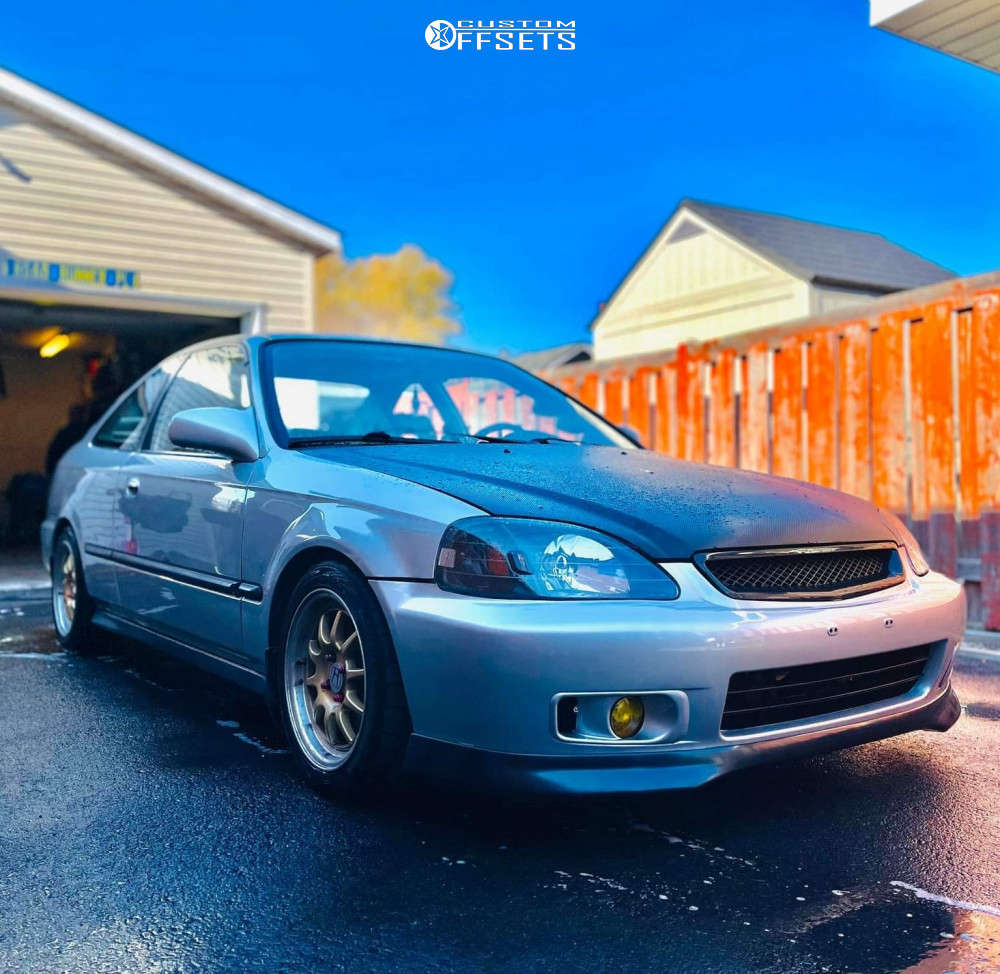 1999 Honda Civic with 15x6.5 35 Rota Gt3 and 195/50R15 Dunlop Direzza ...