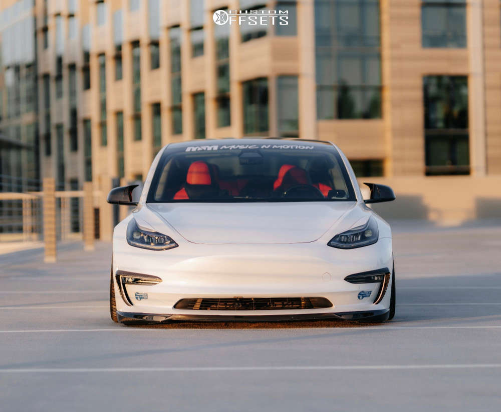 2021 Tesla 3 with 19x9.5 34 Volk Te37 Ultra M-spec and 255/35R19 ...