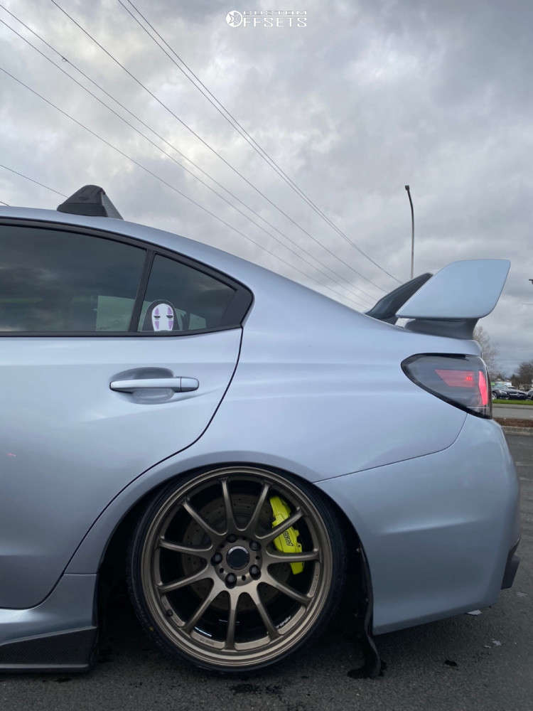 2018 Subaru WRX STI with 18x9.5 22 Work Emotion 11R and 215/35R18 ...