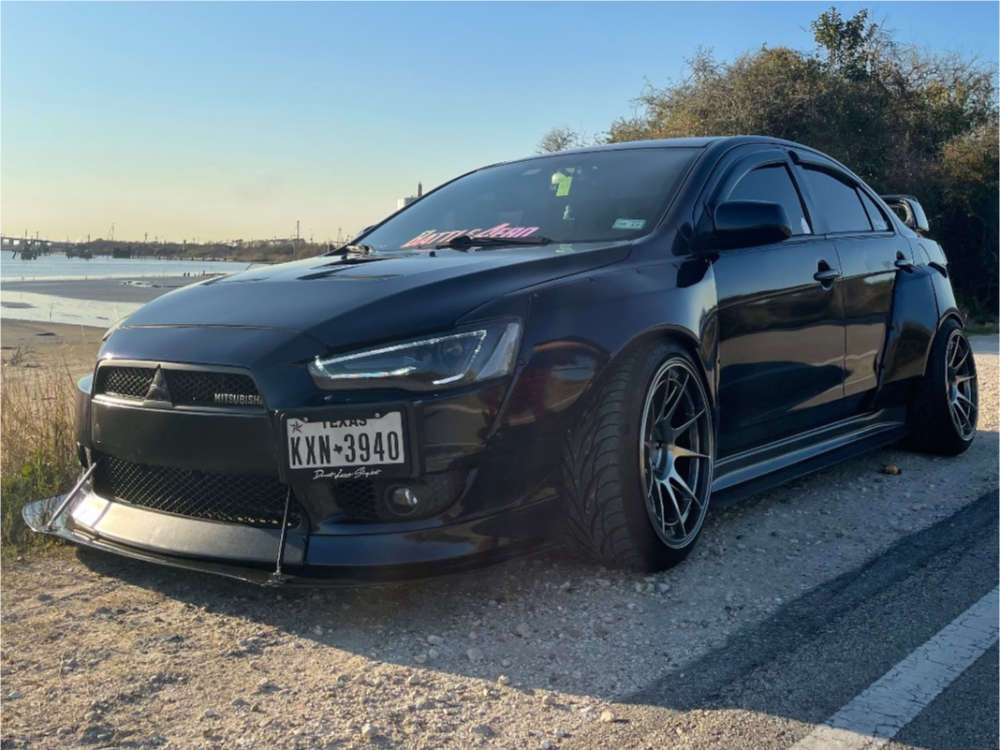 2009 Mitsubishi Lancer with 18x10.5 15 ESR Sr13 and 255/35R18 Federal ...