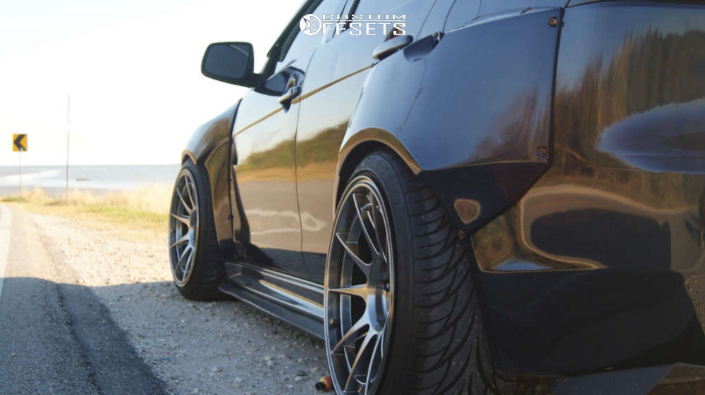 2009 Mitsubishi Lancer with 18x10.5 15 ESR Sr13 and 255/35R18 Federal ...