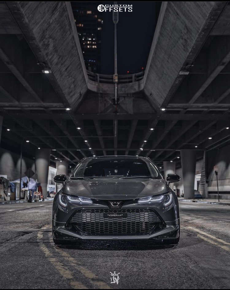 2021 Toyota Corolla with 18x8 45 Enkei Vulcan and 225/40R18 Continental ...