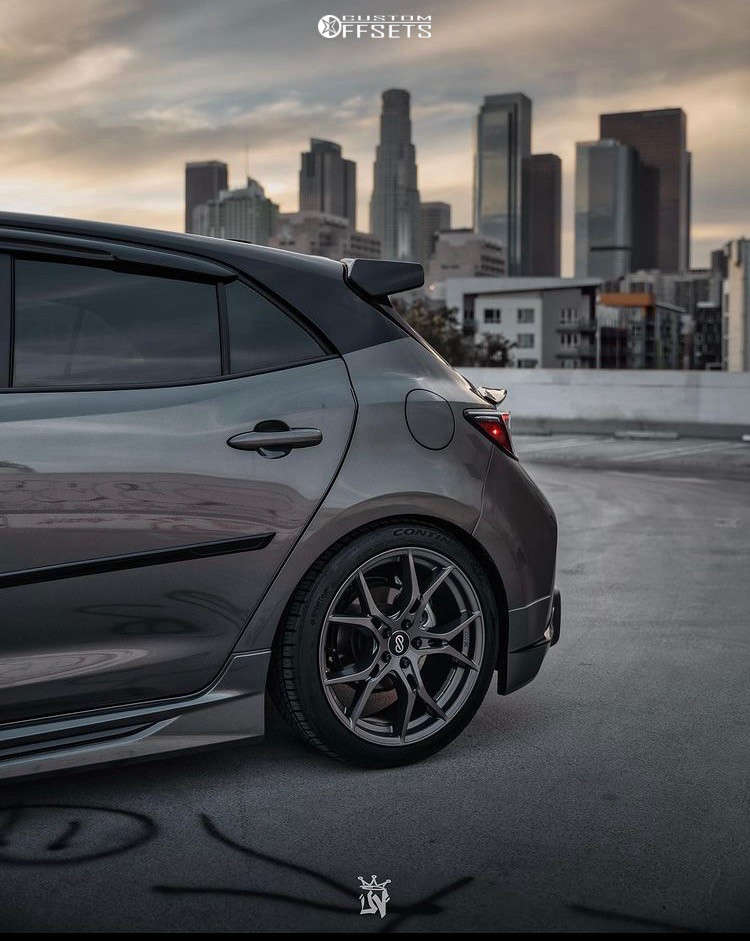 2021 Toyota Corolla with 18x8 45 Enkei Vulcan and 225/40R18 Continental ...