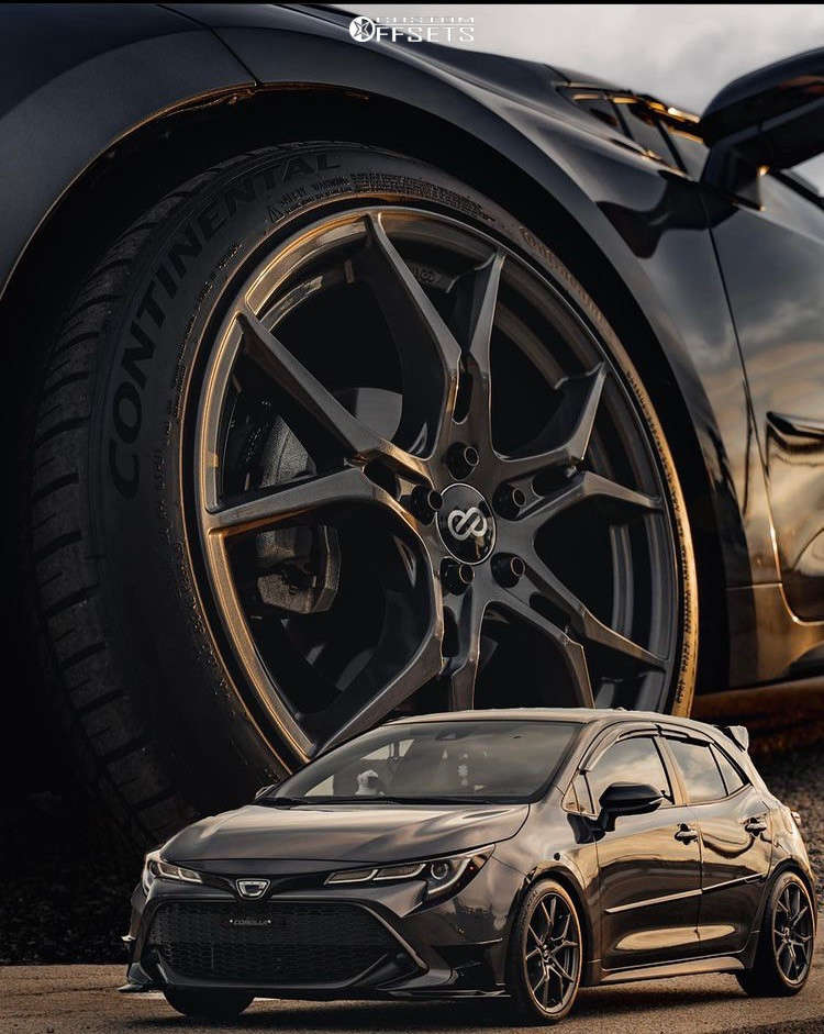 2021 Toyota Corolla with 18x8 45 Enkei Vulcan and 225/40R18 Continental ...
