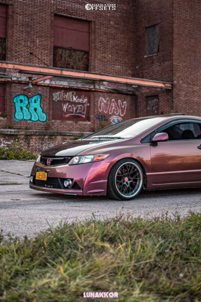 2006 Honda Civic with 18x9.5 22 ESR Cs15 and 225/35R18 Achilles Atr ...