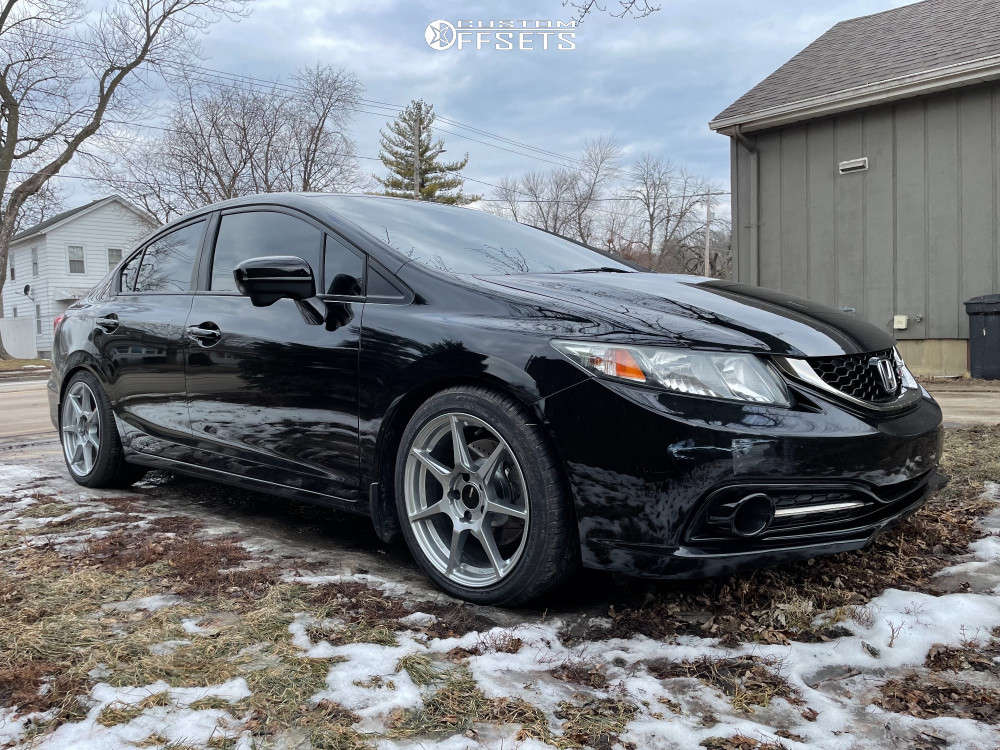 2014 Honda Civic with 17x9 35 Enkei Tfr and 245/40R17 Lexani Lx-twenty and Lowering Springs ...