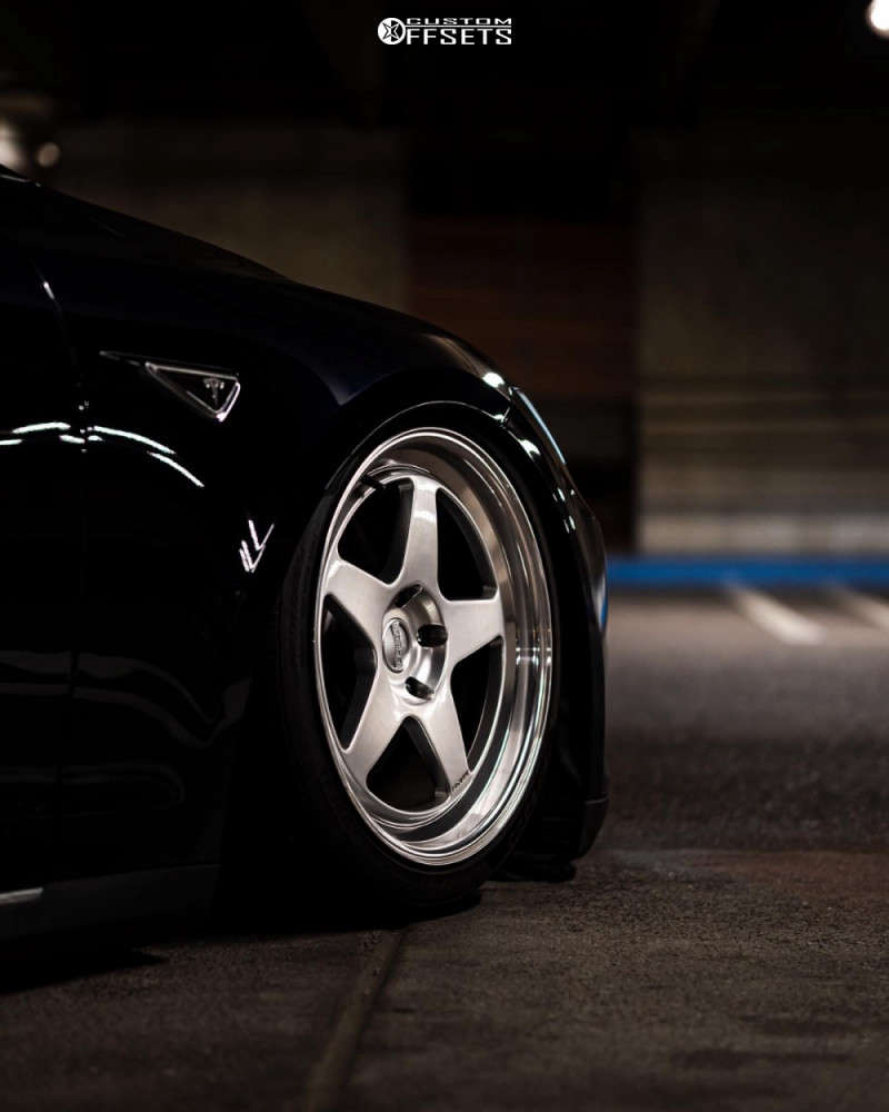 2014 Tesla S with 19x9.5 22 Kansei Knp and 245/35R19 Ohtsu Fp8000 and ...