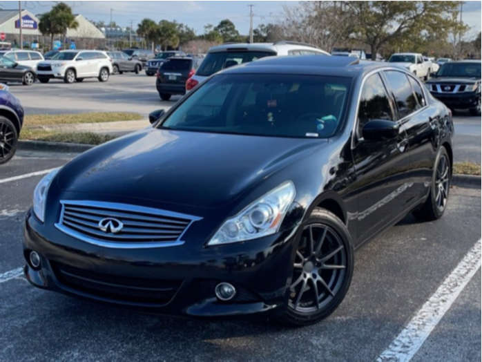 2011 INFINITI G37 with 18x9 22 Liquid Metal Shift and 225/50R18 Falken ...