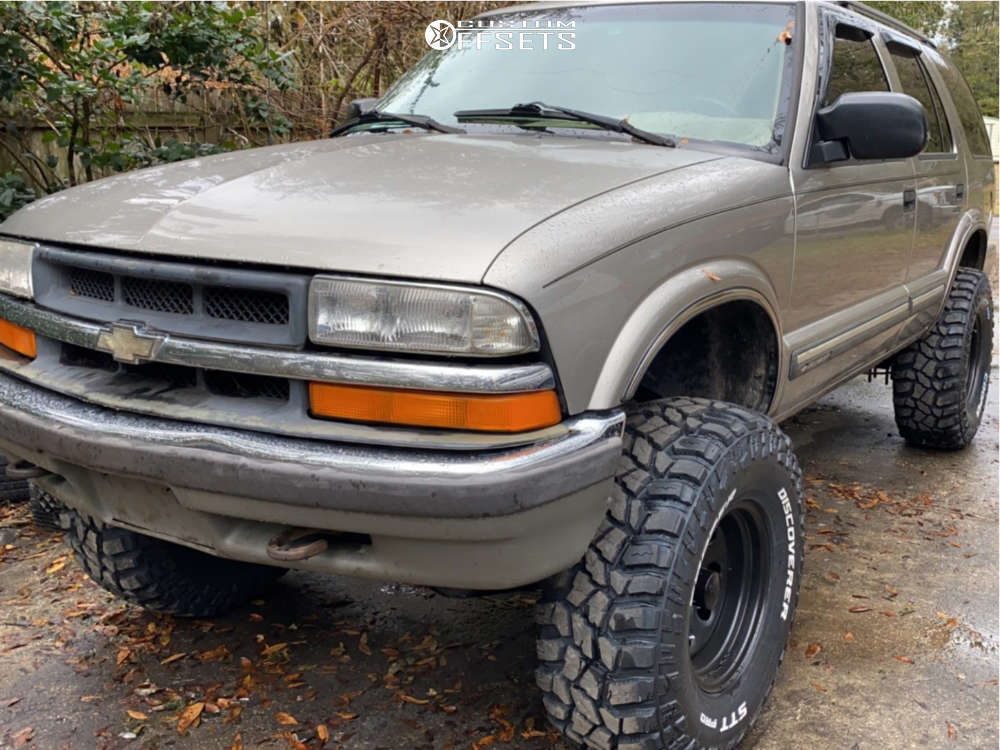 2001 Chevrolet Blazer with 15x8 19 Black Rock Type 8 and 33 12.5R15 Cooper Discoverer Stt Pro and Suspension Lift 6 Custom Offsets