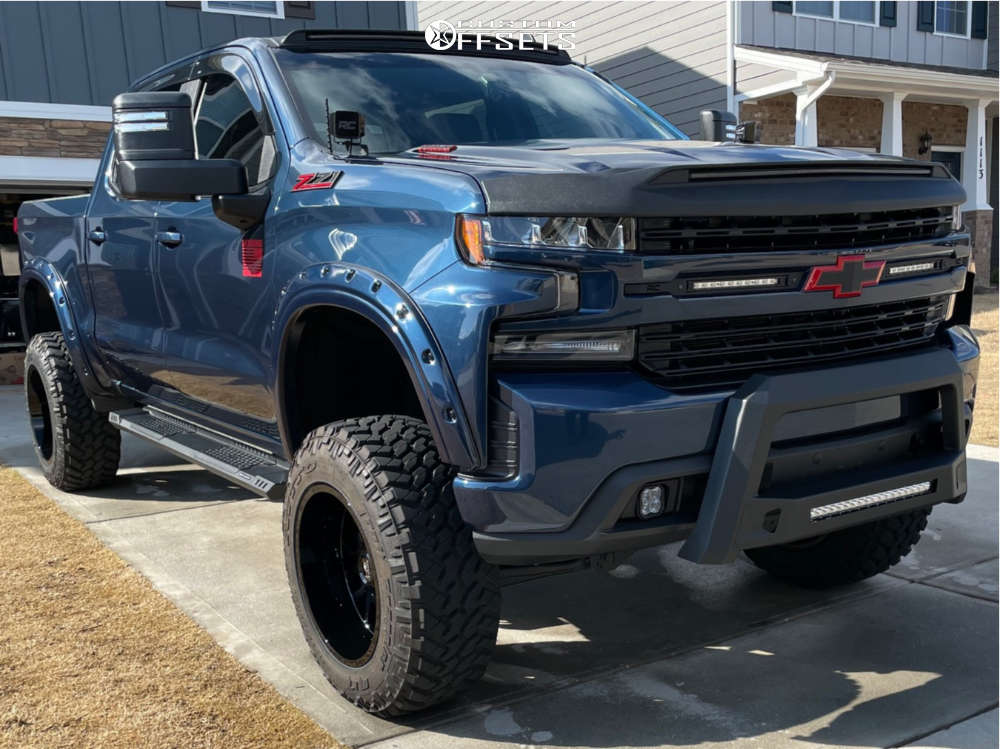 2021 Chevrolet Silverado 1500 with 20x12 -51 Hardrock Commander and 295 ...