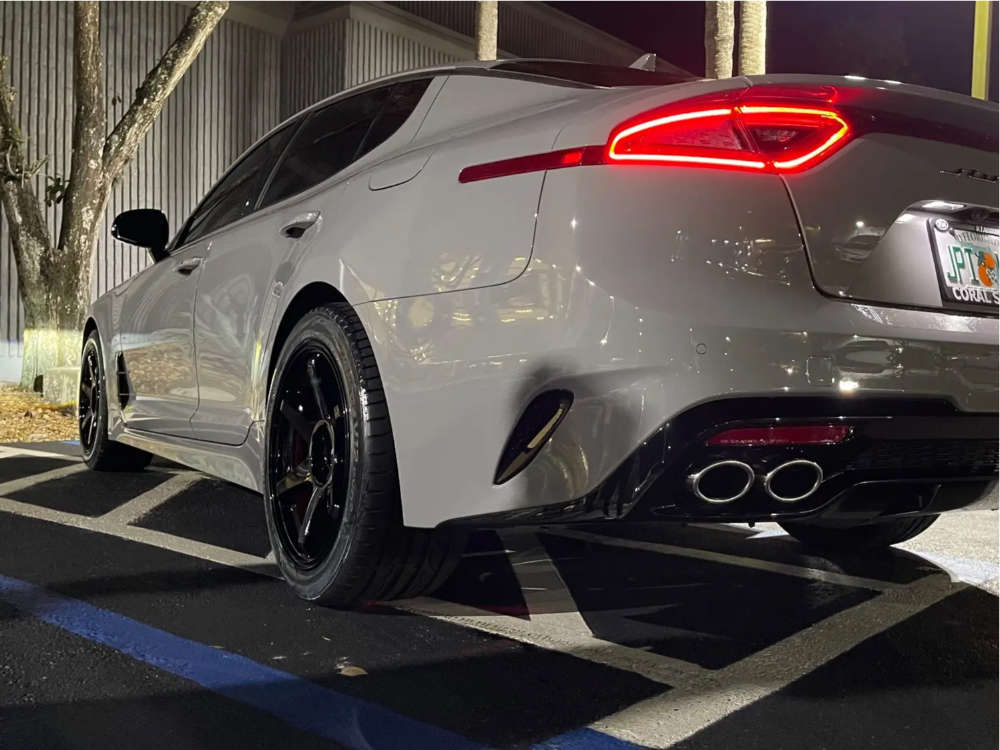 2020 Kia Stinger with 18x8.5 38 Enkei T6r and 245/45R18 Hankook Ventus V12 Evo 2 and Stock ...