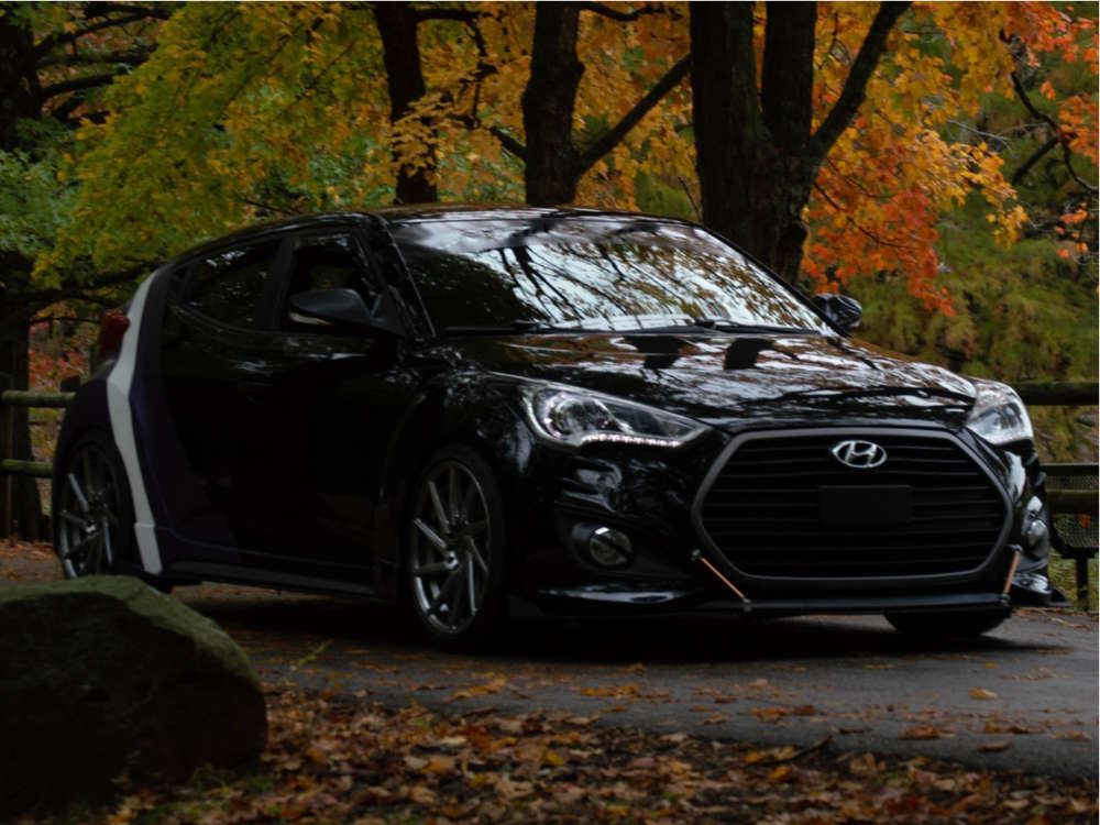 2016 Hyundai Veloster with 18x8.5 38 F1R F29 and 225/40R18 Goodyear ...