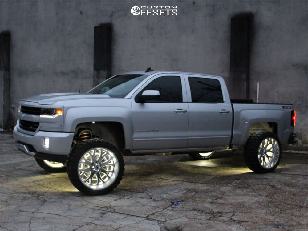 2018 Chevrolet Silverado 1500 with 24x12 -44 Hardrock Slammer Xposed and 35/12.5R24 Gladiator ...