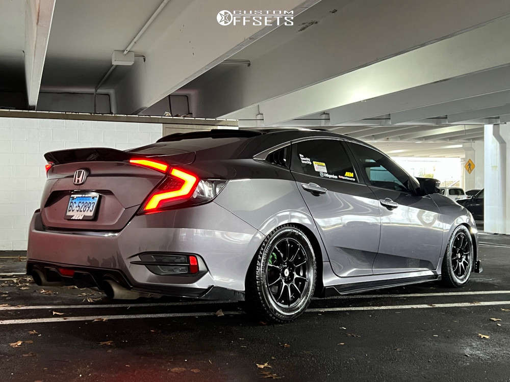 2016 Honda Civic with 16x7 40 Konig Control and 215/55R16 Bridgestone ...