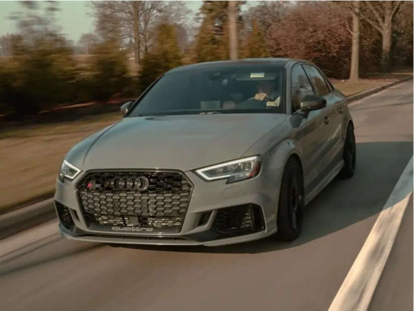 2019 Audi RS3 with 18x9.5 39 TSW Paddock and 245/40R18 Continental Viking Contact 7 and Lowering ...