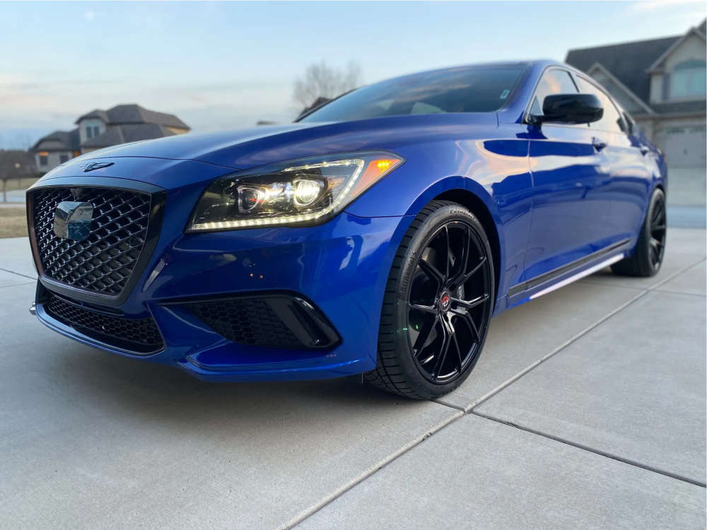 2020 Genesis G80 with 20x8.5 35 Curva C42 and 255/35R20 Continental ...