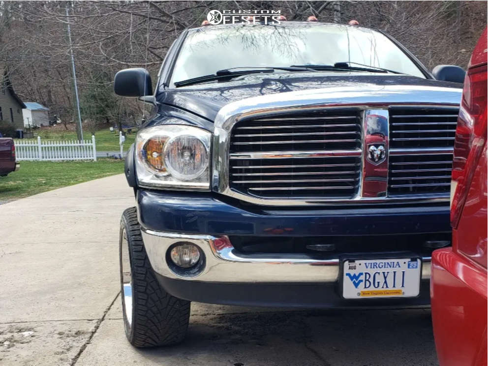 2007 Dodge Ram 1500 with 20x10 -24 Vision Razor and 295/45R20 General ...