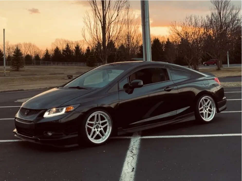 2012 Honda Civic with 18x8.5 35 ESR Cs15 and 215/35R18 Vercelli Strada ...