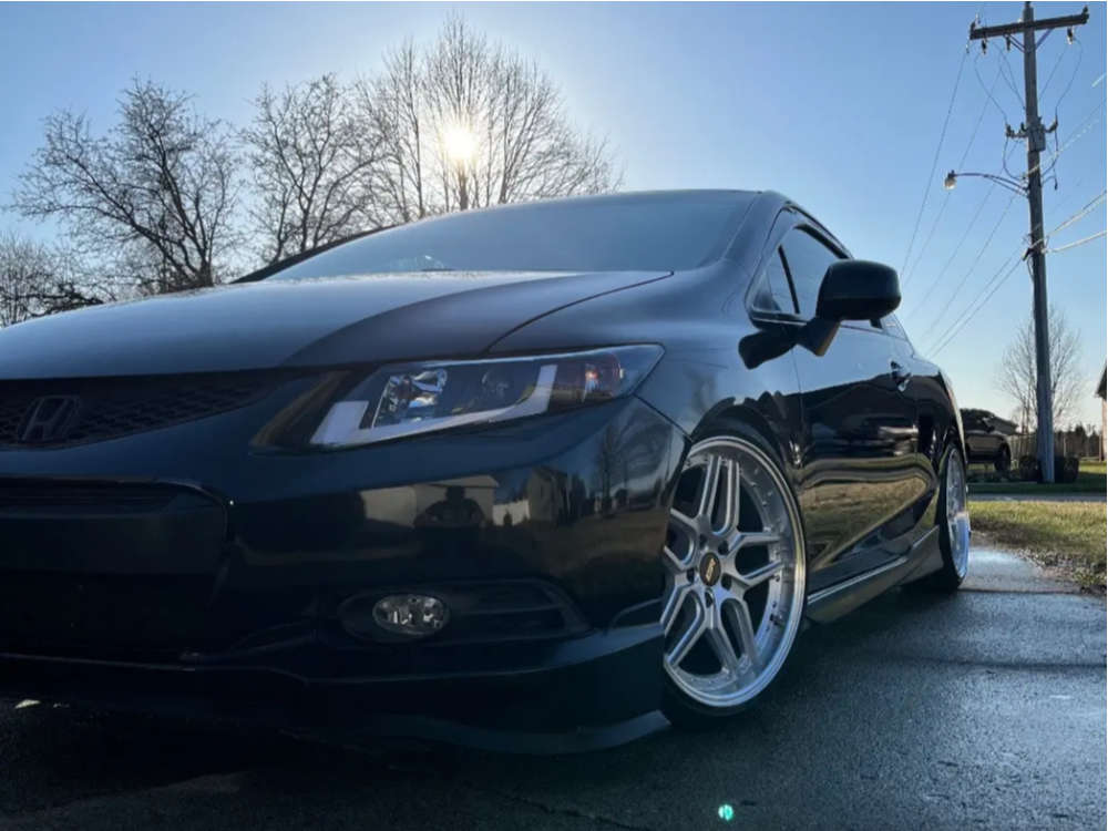 2012 Honda Civic with 18x8.5 35 ESR Cs15 and 215/35R18 Vercelli Strada ...