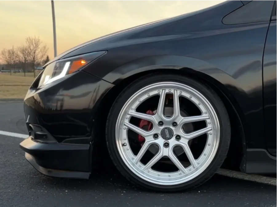 2012 Honda Civic with 18x8.5 35 ESR Cs15 and 215/35R18 Vercelli Strada ...