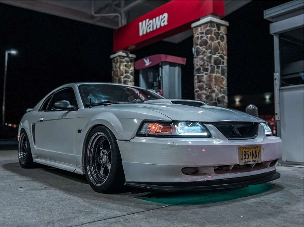 2000 Ford Mustang with 18x9.5 35 ESR Sr02 and 275/35R18 Nitto Nt555r ...