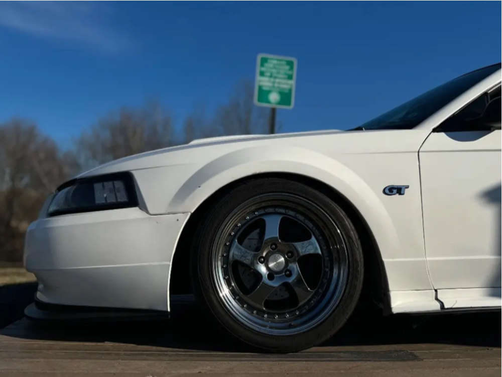 2000 Ford Mustang with 18x9.5 35 ESR Sr02 and 275/35R18 Nitto Nt555r ...