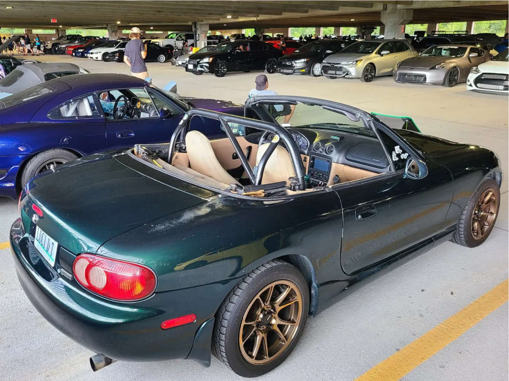 1999 Mazda Miata with 15x7.5 35 Konig Freeform and 195/50R15 BFGoodrich ...