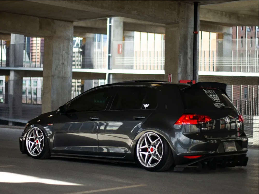 2017 Volkswagen GTI with 18x9.5 22 Kansei Astro and 215/40R18 Nitto Neo Gen and Air Suspension ...