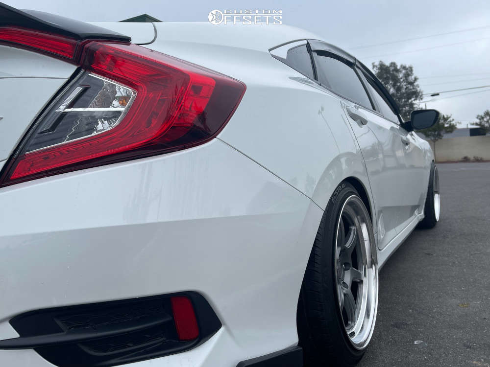 2020 Honda Civic with 18x9.5 22 Kansei Roku and 225/40R18 Kumho Ecsta ...