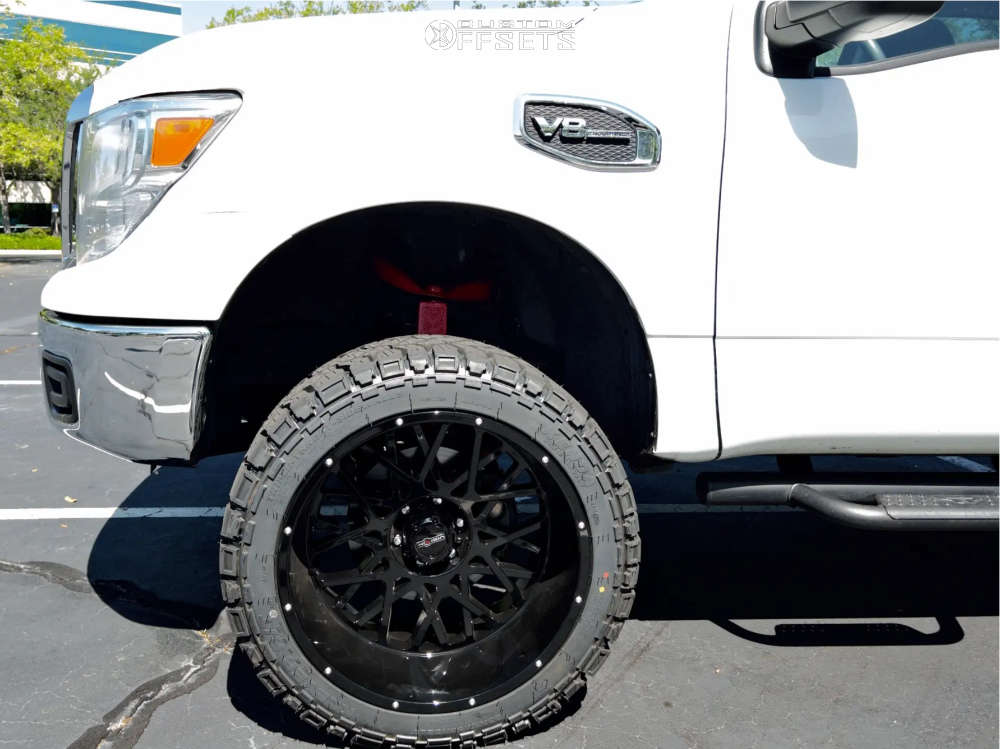 2017 Nissan Titan with 22x12 -51 Vision Rocker 412 and 33/12.5R22 Kenda ...