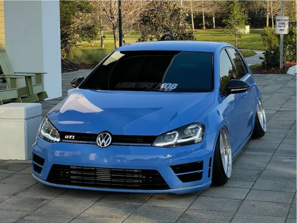 2017 Volkswagen GTI with 18x9.5 -0 Work Vs Mx and 205/40R18 Nitto Neo Gen and Air Suspension ...