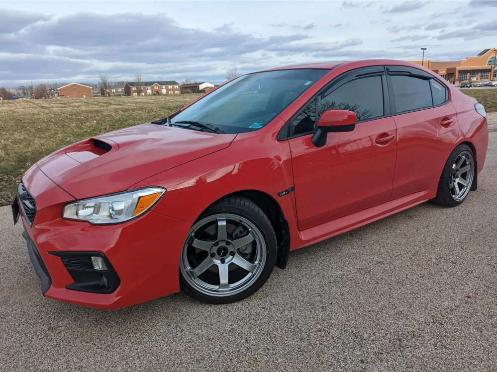 2020 Subaru WRX with 18x9.5 38 AVID1 AV6 and 245/40R18 Dunlop Sport ...