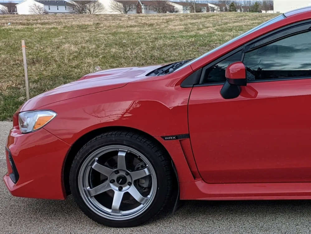 2020 Subaru WRX with 18x9.5 38 AVID1 AV6 and 245/40R18 Dunlop Sport ...