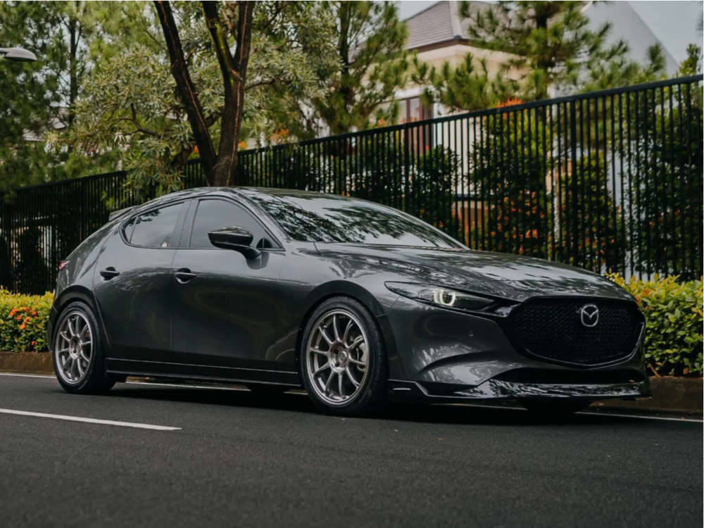 2020 Mazda 3 Sport with 18x8.5 45 Volk Ze40 and 225/45R18 Dunlop ...