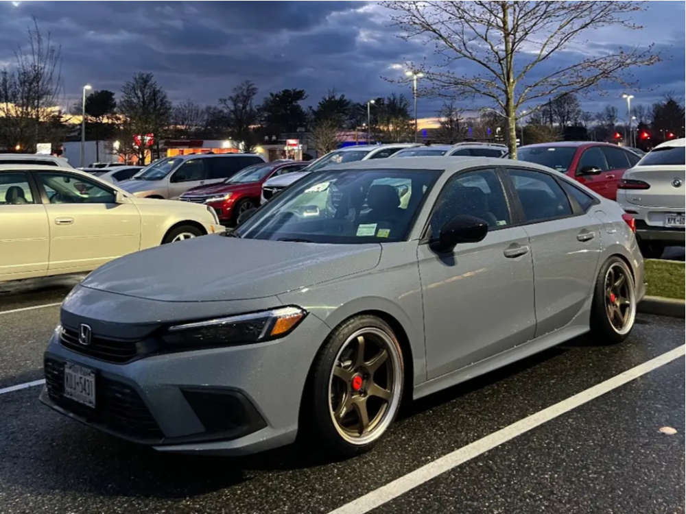 2022 Honda Civic with 18x9.5 35 ESR Ap6 and 245/50R18 Radar Dimax ...
