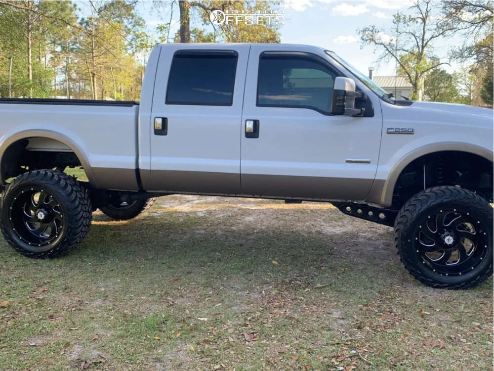 2007 Ford F-250 Super Duty with 22x12 -44 Xtreme Force Xf1 and 37/13.5R22 AMP Mud Terrain Attack ...