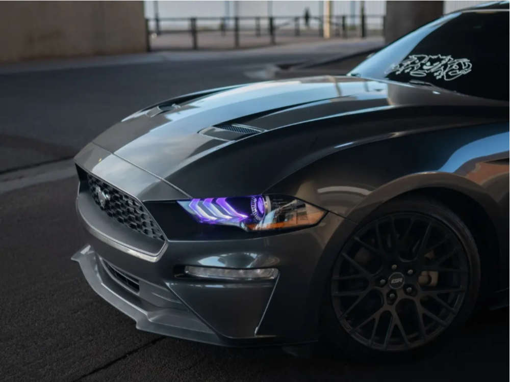 2019 Ford Mustang with 19x8.5 30 ESR Rf11 and 245/35R19 Nitto Neo Gen ...